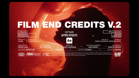 Animated Film End Credits V2 For After Effects, After Effects Project Files