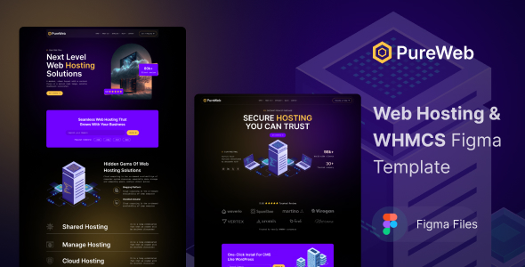 Pureweb - Web Hosting & WHMCS Figma Template by Mugli | ThemeForest