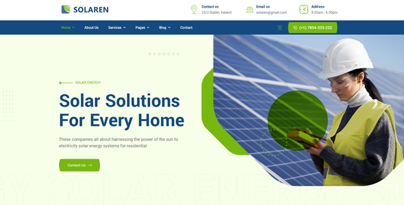 Solaren – Ecology & Solar Energy WordPress Theme by rs-theme | ThemeForest