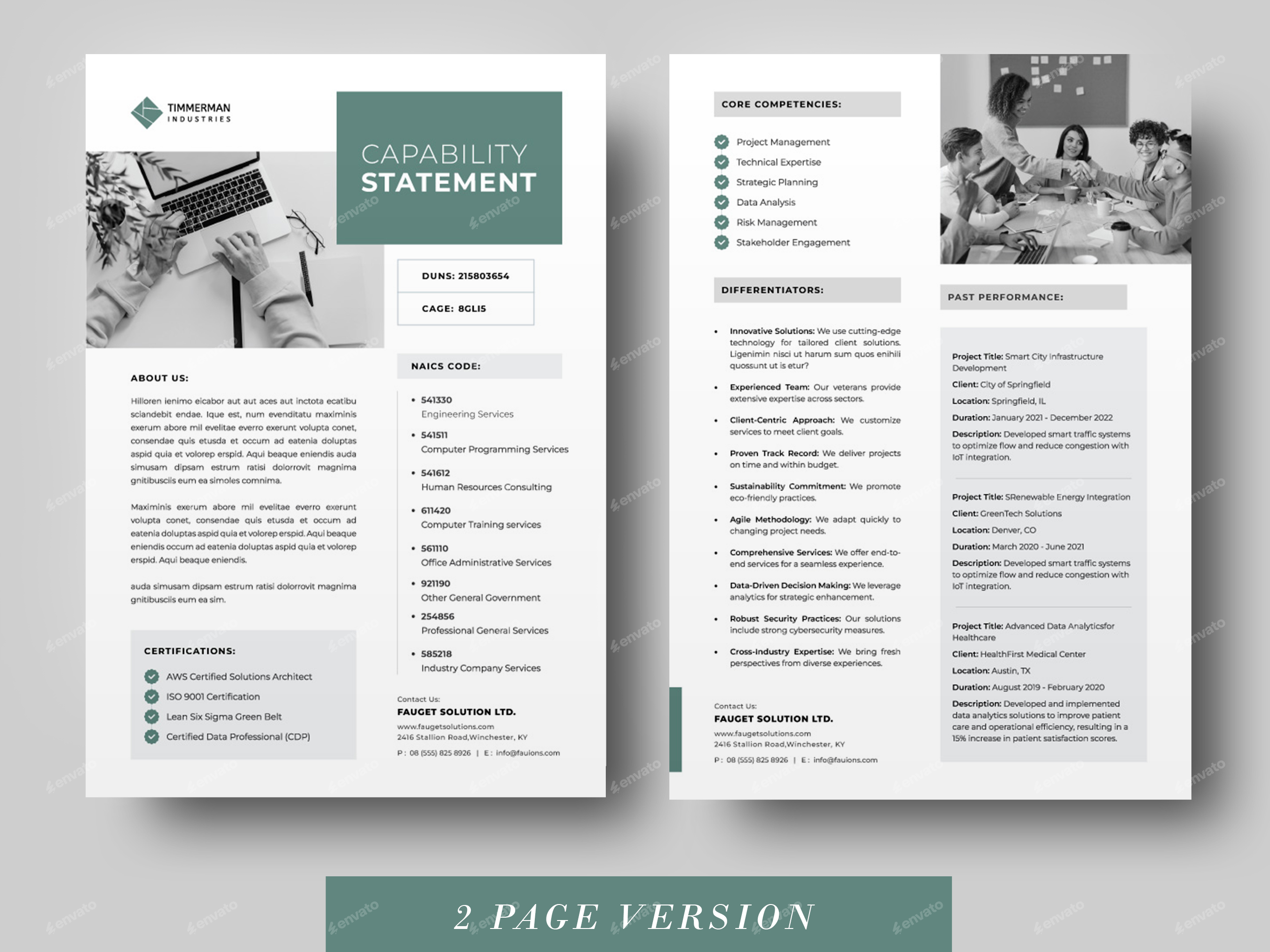 Capability Statement Template | A4 and US letter, Print Templates ...