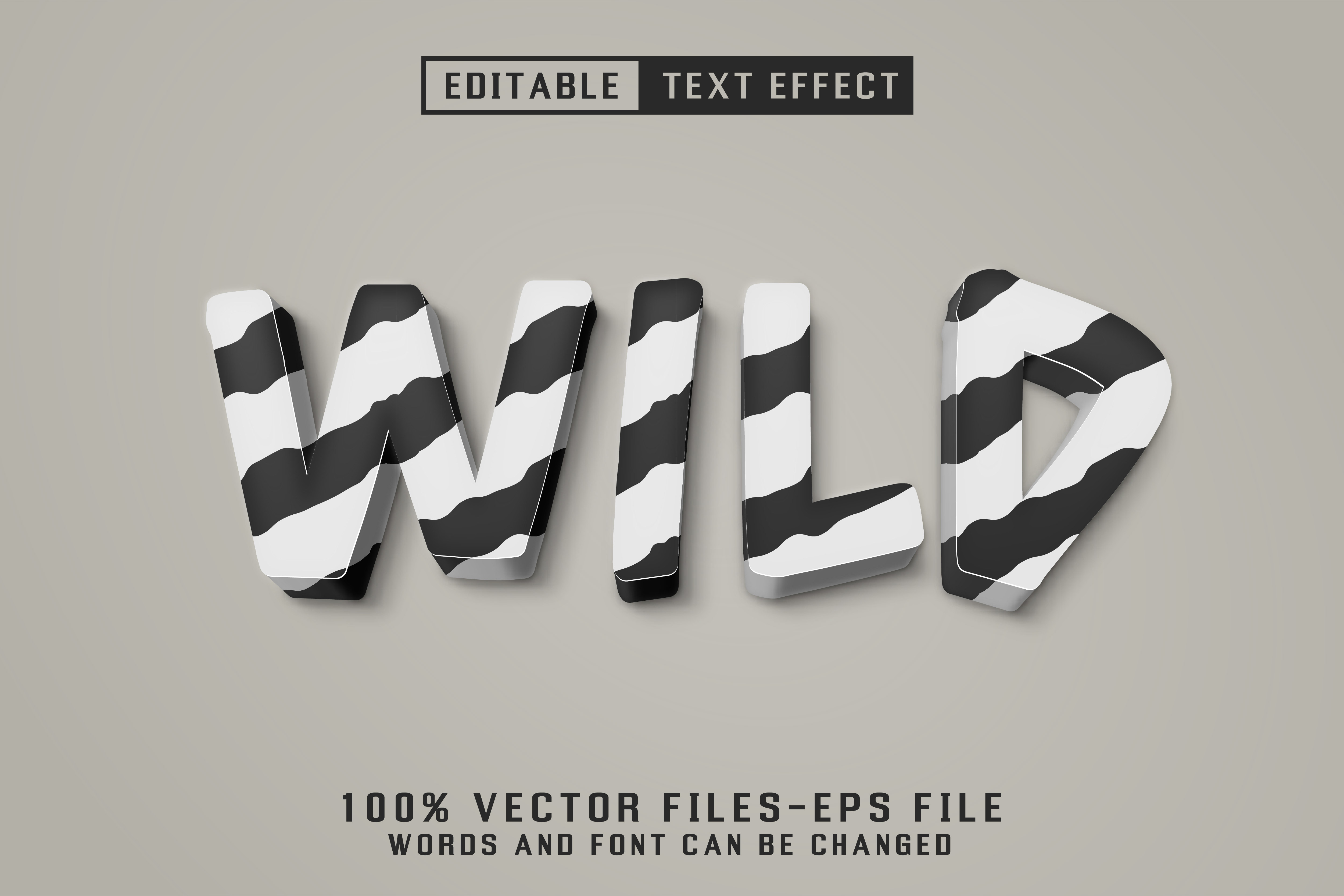 Zebra 3d Text - Editable Text Effect, Add-ons | GraphicRiver