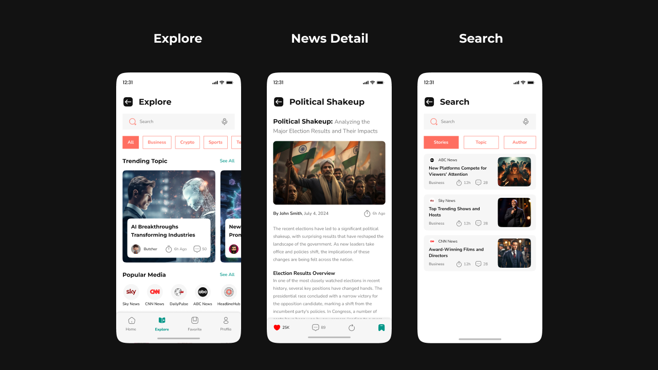 NexusNews Portal React Native Expo App | Free Figma | iOS | Android by ...