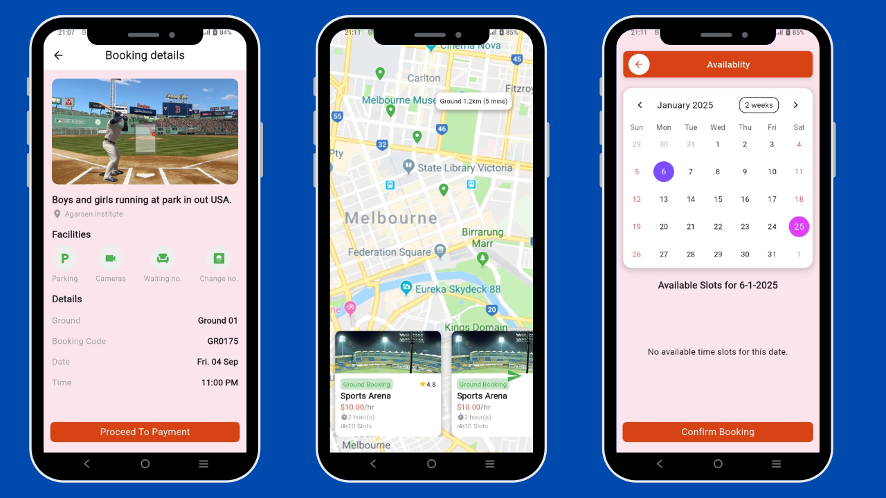 Play Ground Booking App | BookSpot UI Kit Template | Flutter | Easy ...
