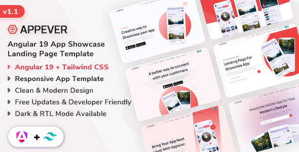 Appever - Angular 19 App Landing & App Showcase Template by ShreeThemes