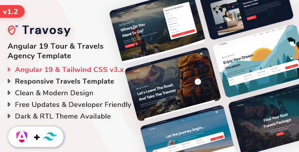 Travosy - Angular 19 Tour & Travels Agency Template by ShreeThemes