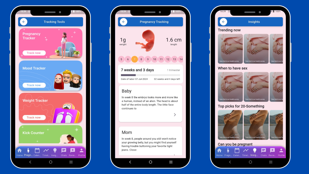 PregnancyTracker UI Template | Maternity App Template | Baby and Health ...