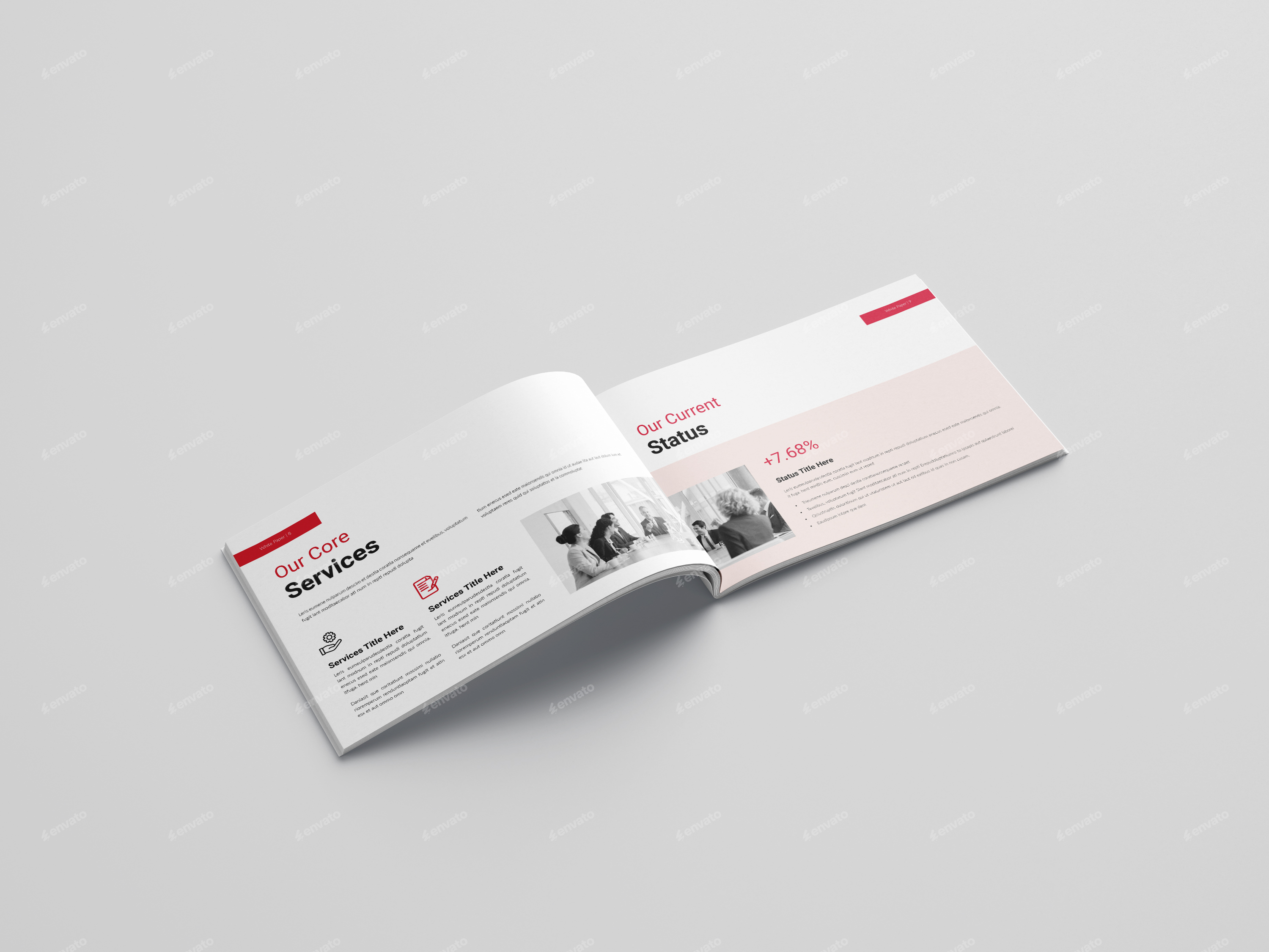 White Paper Template Landscape, Print Templates | GraphicRiver