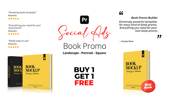 Book Promo Social Ads for Premiere Pro, Premiere Pro Templates | VideoHive