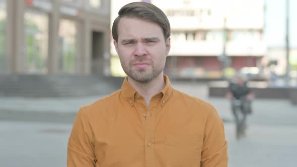 Sad Young Man Crying while Standing Outdoor, Stock Footage | VideoHive