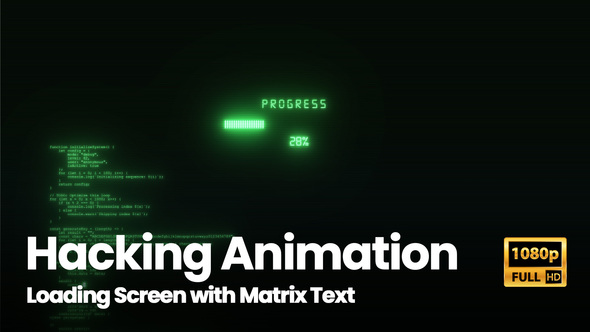Hacking Animation | Loading Screen with Matrix Text, Motion Graphics