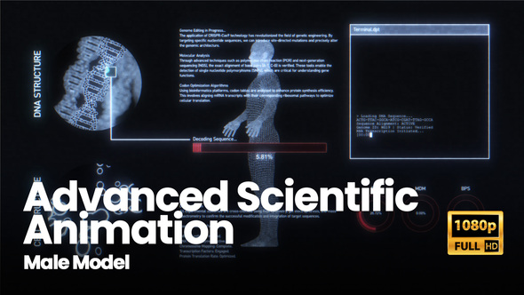 Advanced Scientific Animation | Male Model, Motion Graphics | VideoHive