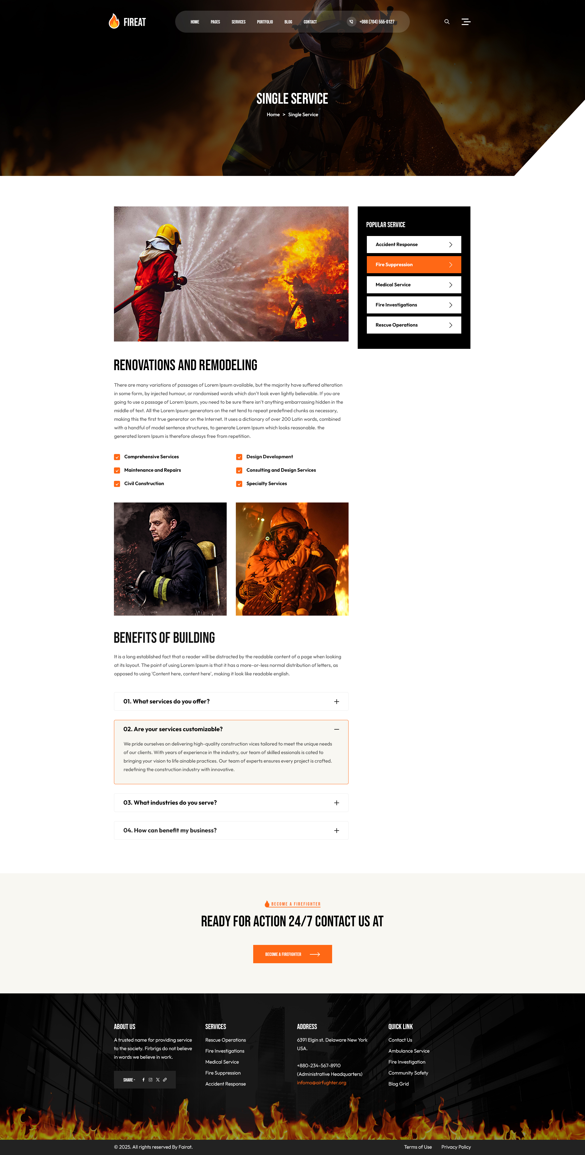 Fireat - Fire Department PSD Template by MRK_TECH | ThemeForest