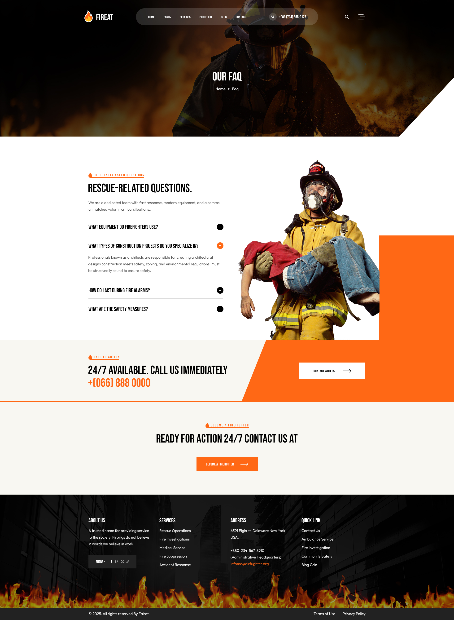 Fireat - Fire Department PSD Template by MRK_TECH | ThemeForest