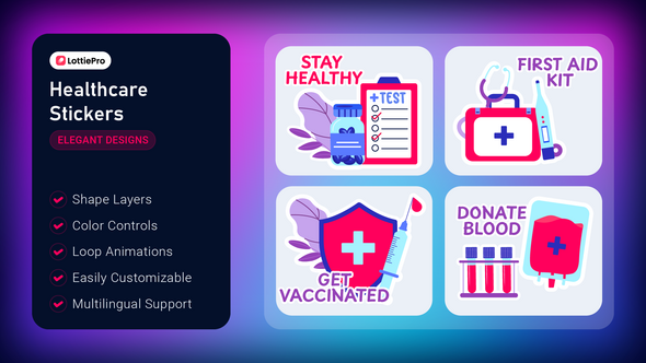Healthcare Stickers, After Effects Project Files | VideoHive