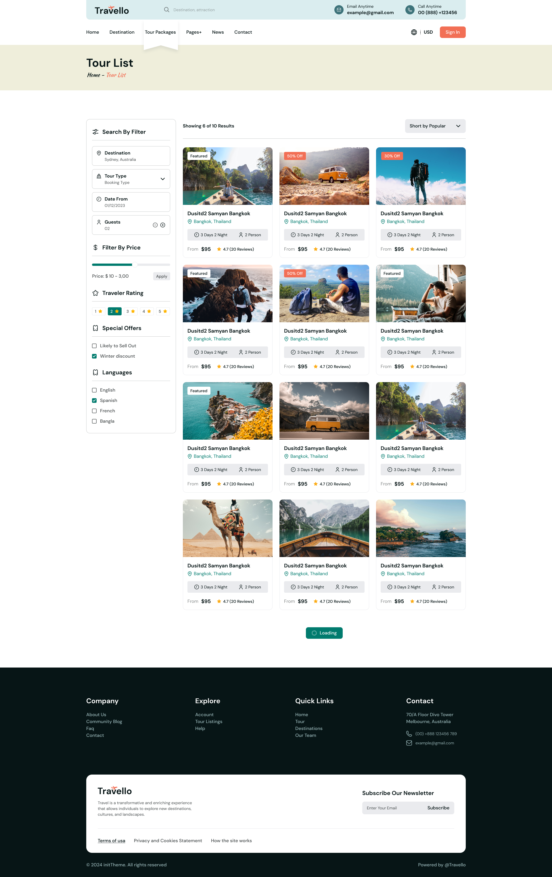 Travello - Multipurpose travel and tour booking by initTheme | ThemeForest