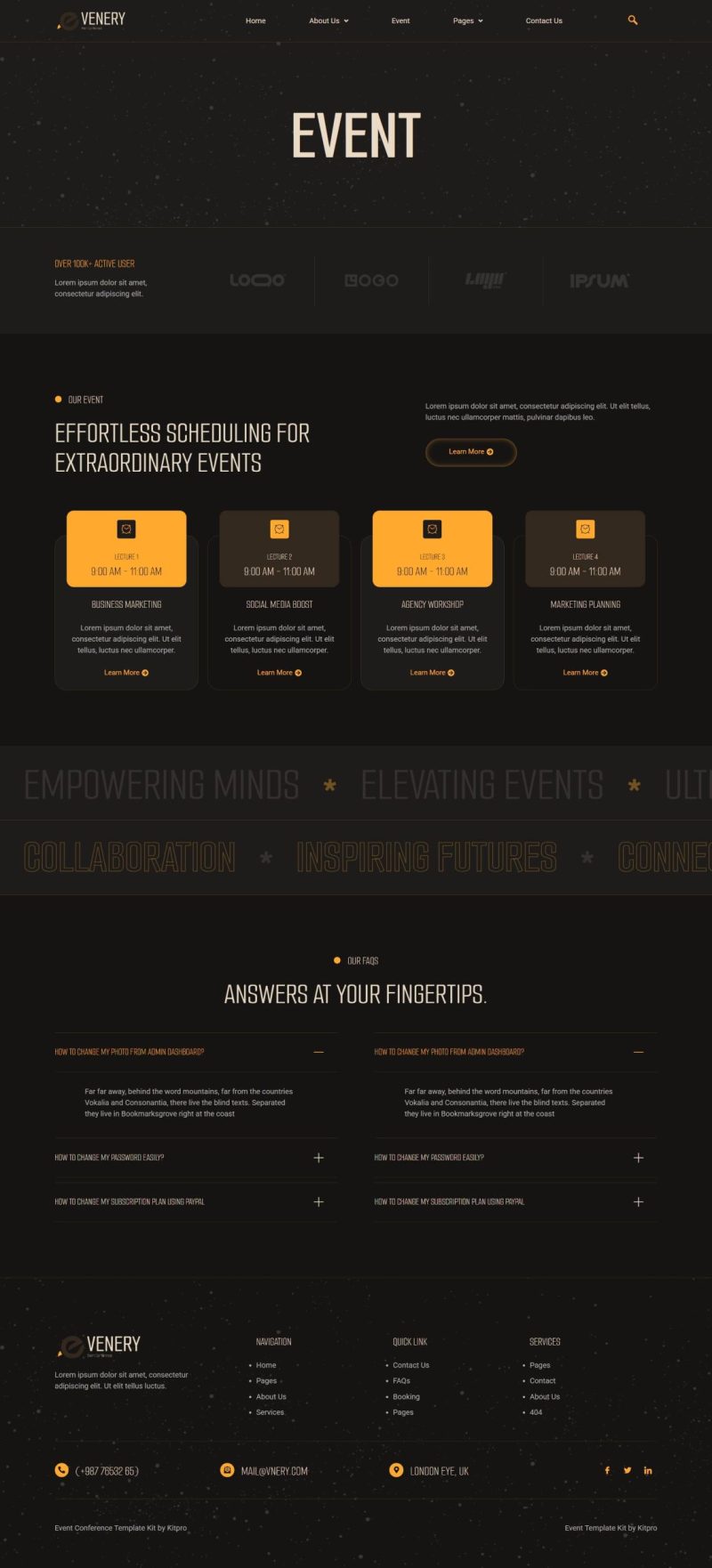 Evenery - Event Conference Elementor Template Kit by Kitpro | ThemeForest