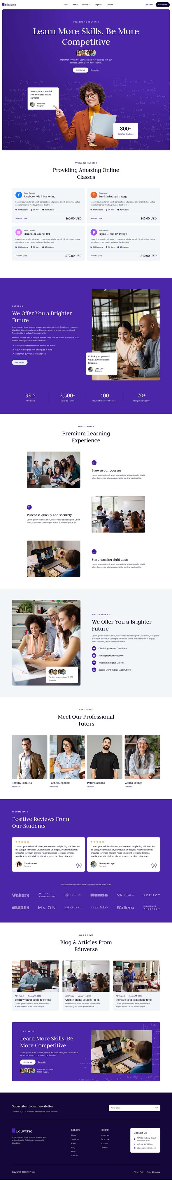 Eduverse - Online Tutor & Education Elementor Template Kit by askproject