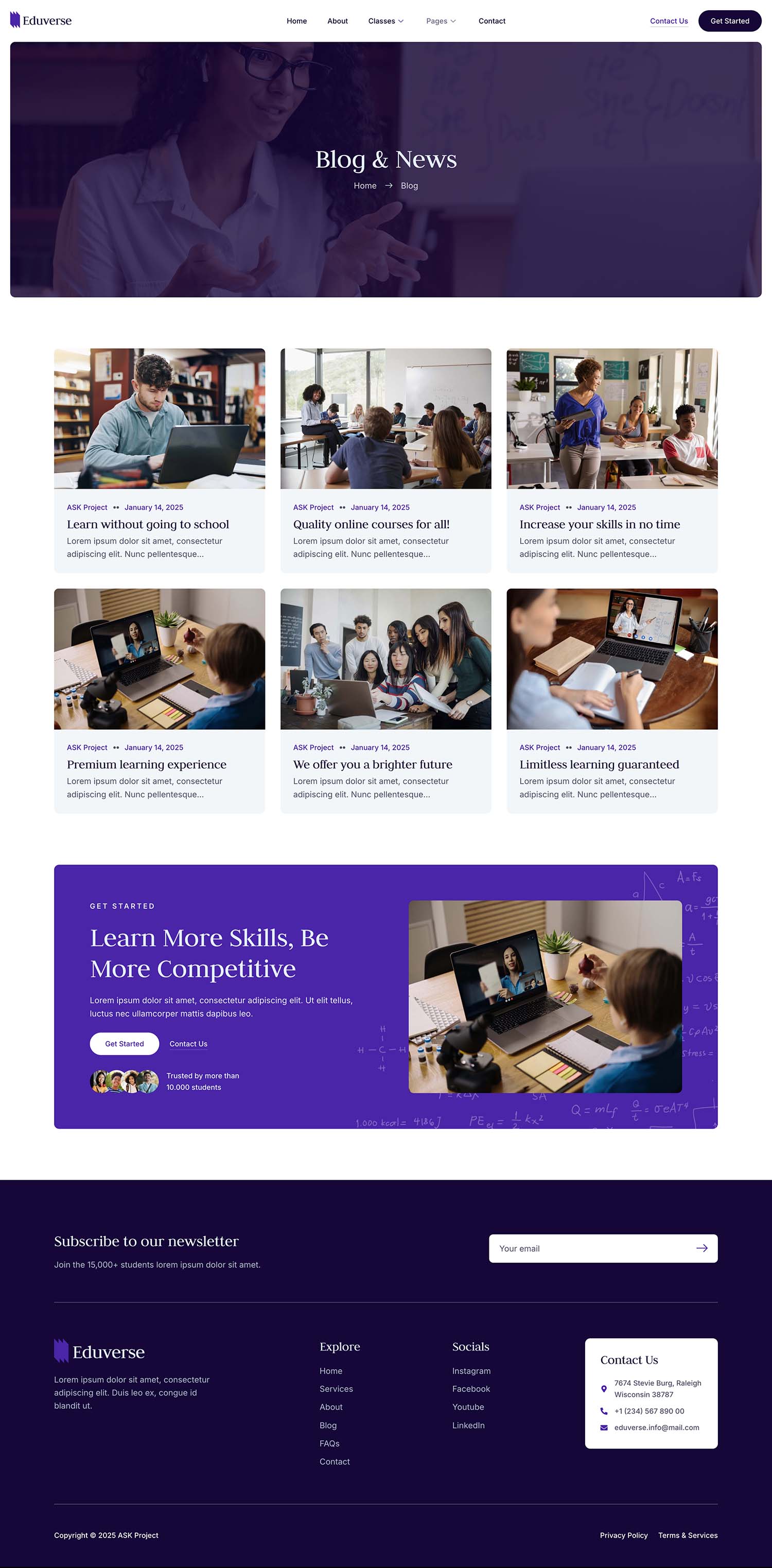 Eduverse - Online Tutor & Education Elementor Template Kit by askproject