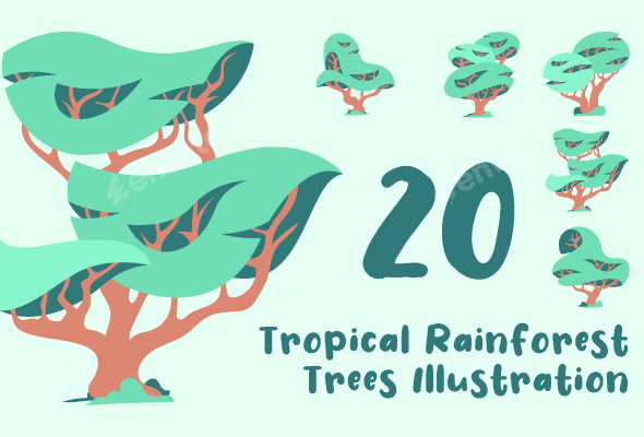 Tree Illustration Set, Vectors | GraphicRiver