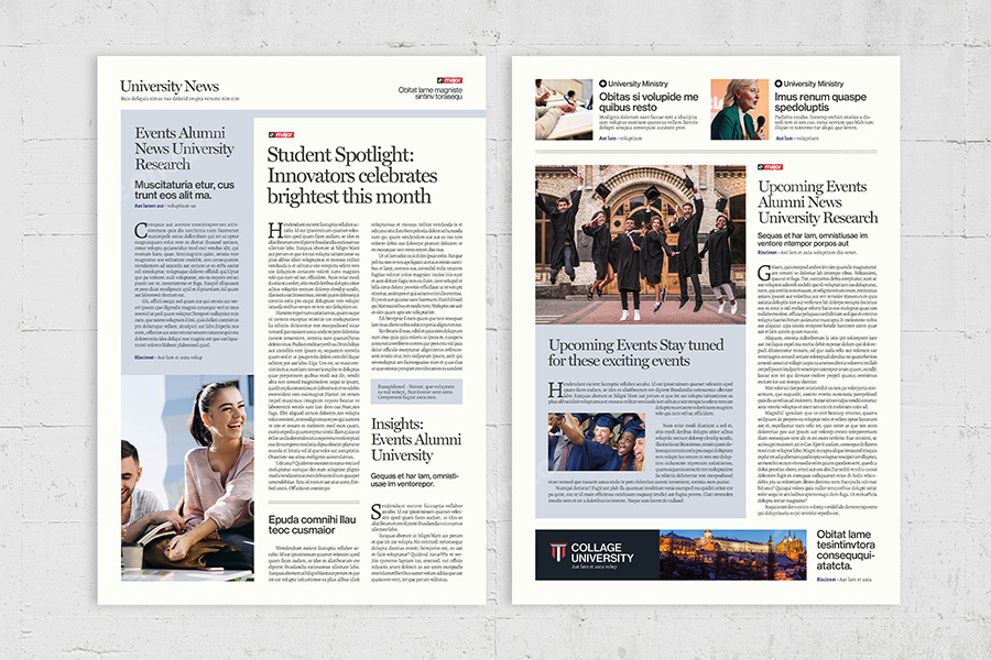 University Newsletter Template, Print Templates | GraphicRiver