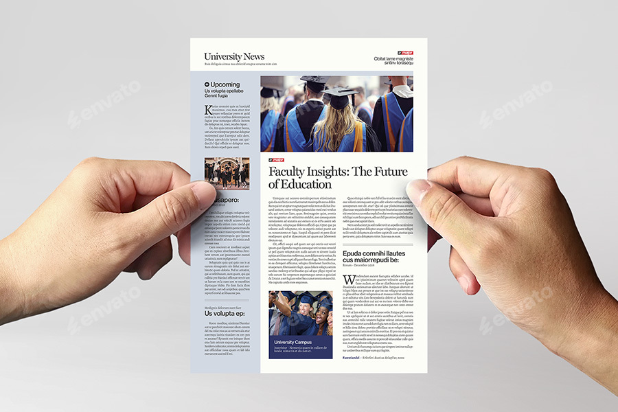 University Newsletter Template, Print Templates | GraphicRiver