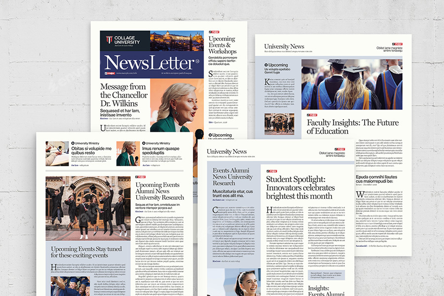 University Newsletter Template, Print Templates | GraphicRiver