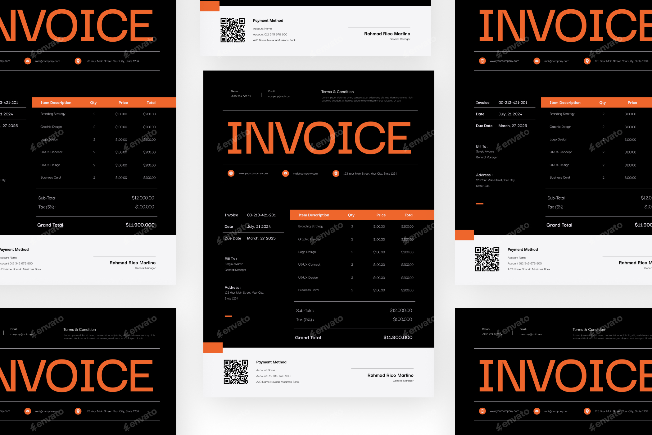 Darken Orange - Invoice, Print Templates | GraphicRiver