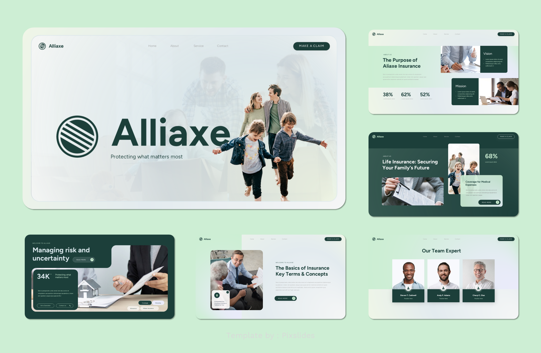 Alliax - Insurance Keynote Presentation Template, Presentation Templates