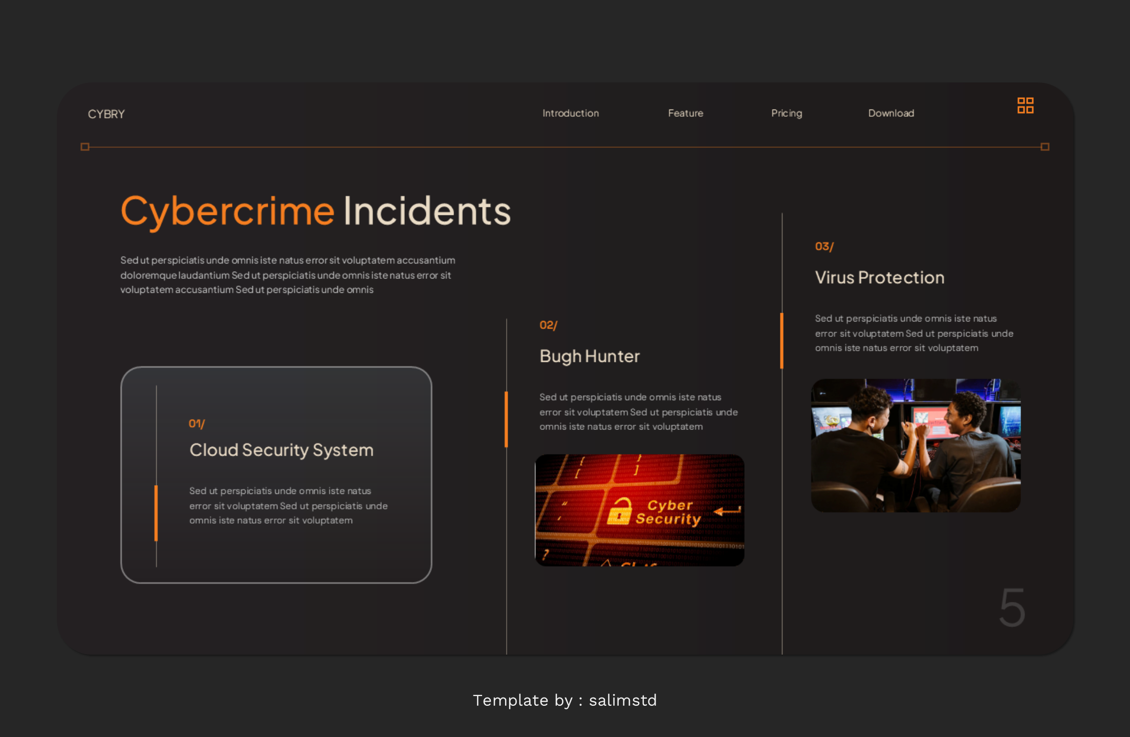 >Cybray - Cyber Crime Keynote Presentation Template, Presentation Templates