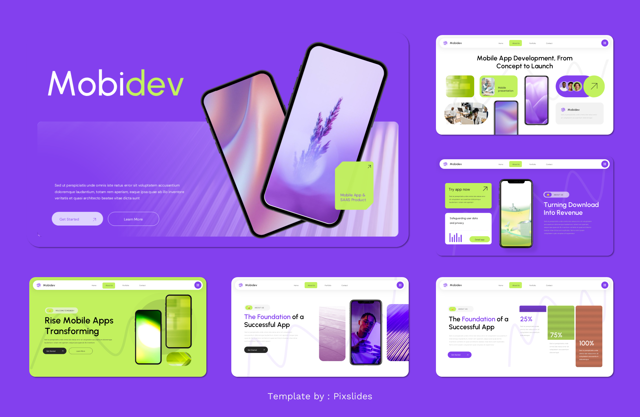 Mobiledev - Mobile App PowerPoint Presentation Template, Presentation ...
