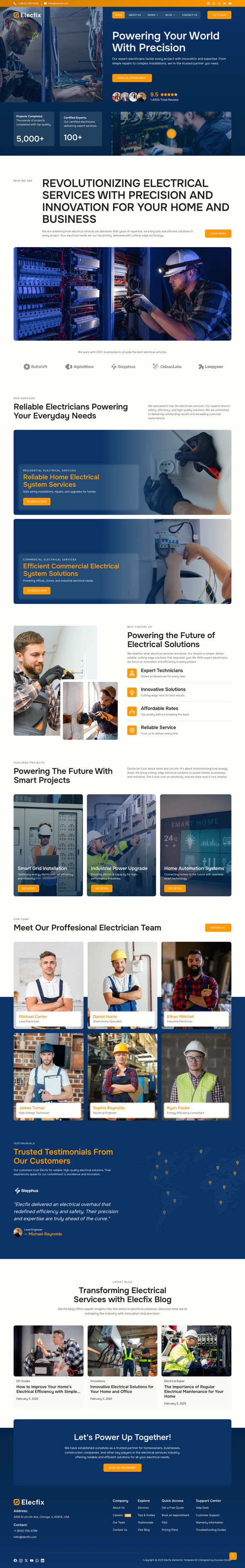 Elecfix - Electrician & Electrical Services Elementor Template Kit by evocave