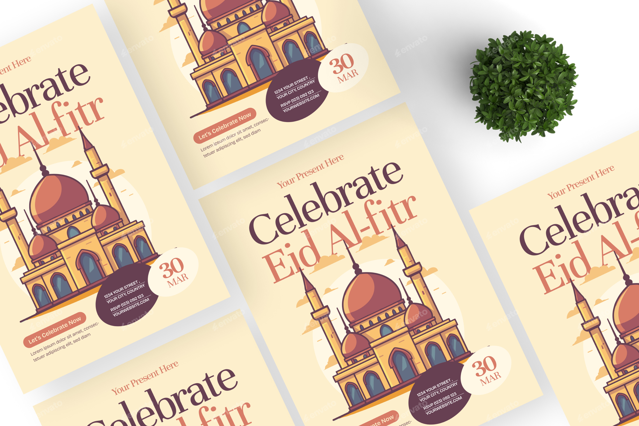 Celebrate Eid Al-Fitr - Flyer Set, Print Templates | GraphicRiver