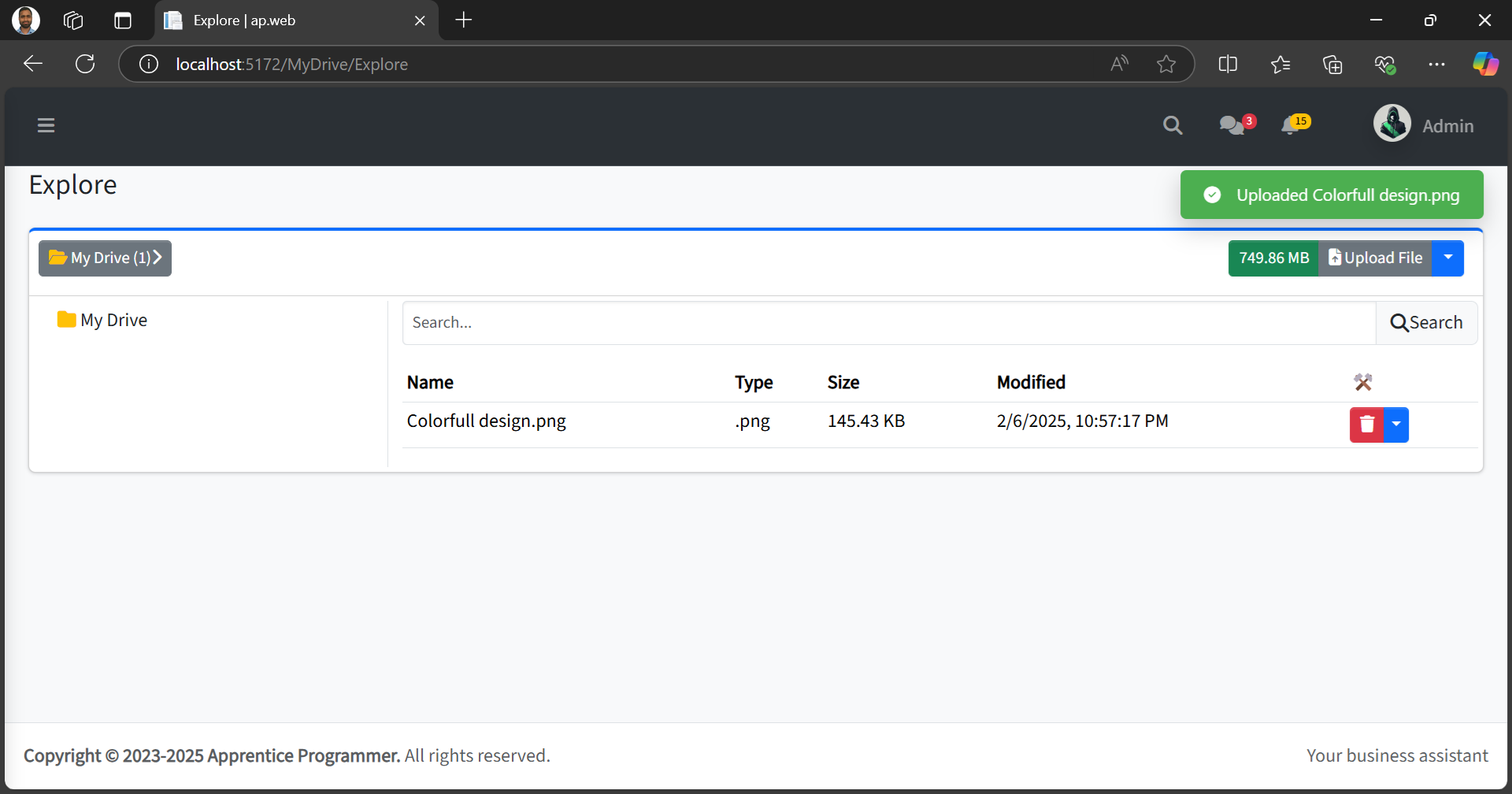My Drive | File Version | Document | OCR | PDF Editor | NET 9 | MSSQL ...