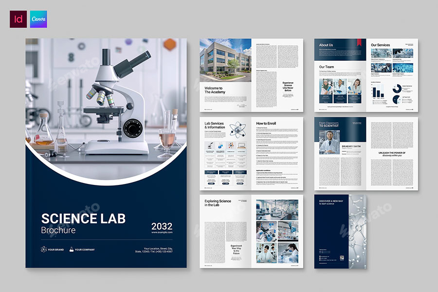 Science Lab Brochure Template, Print Templates | GraphicRiver