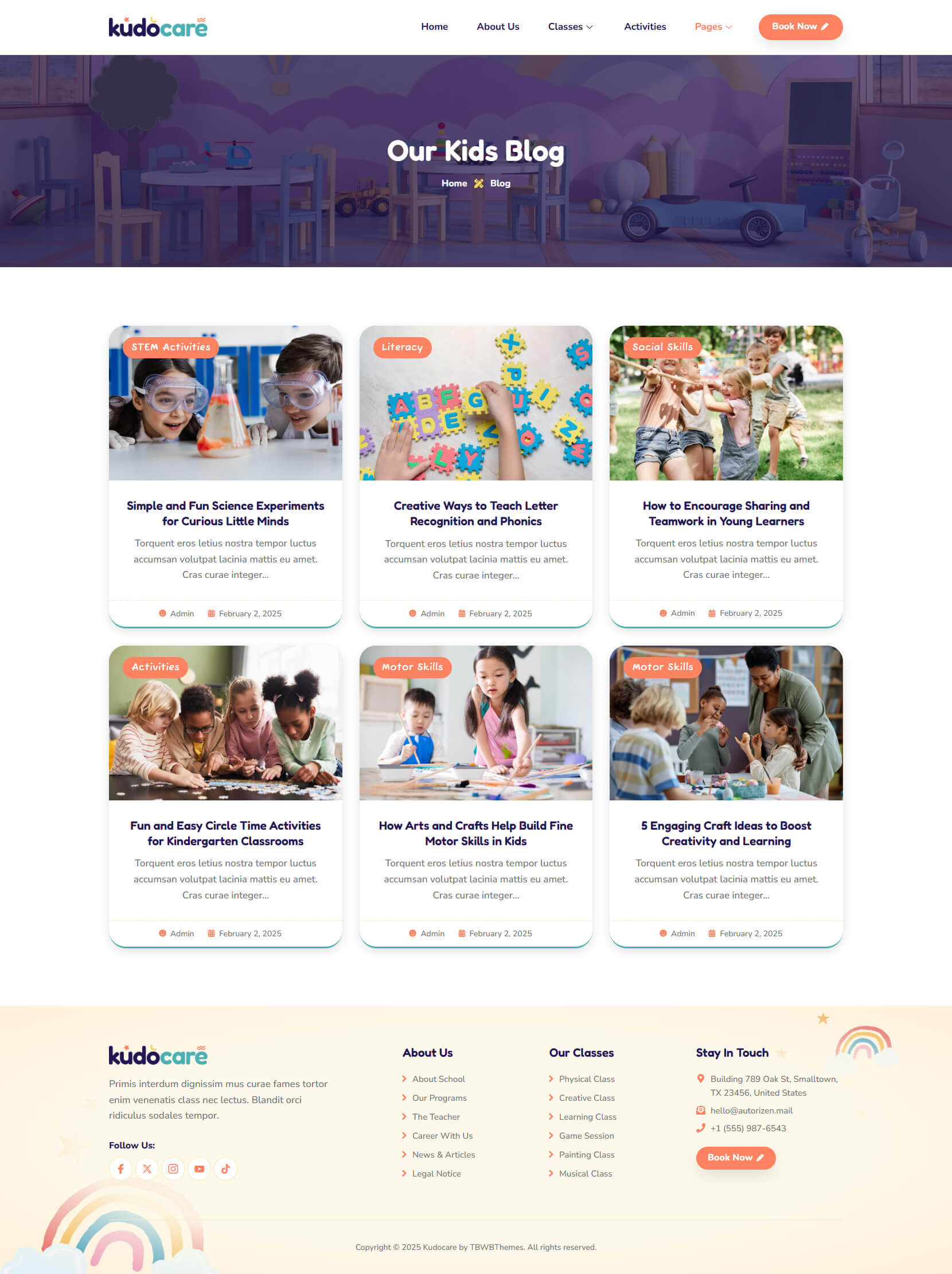 Kudocare - Kindergarten & Child Care Elementor Template Kit by TBWBthemes