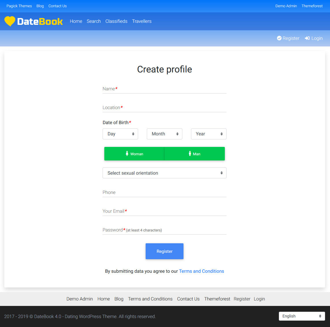 DateBook - Dating WordPress Theme by Pagick | ThemeForest