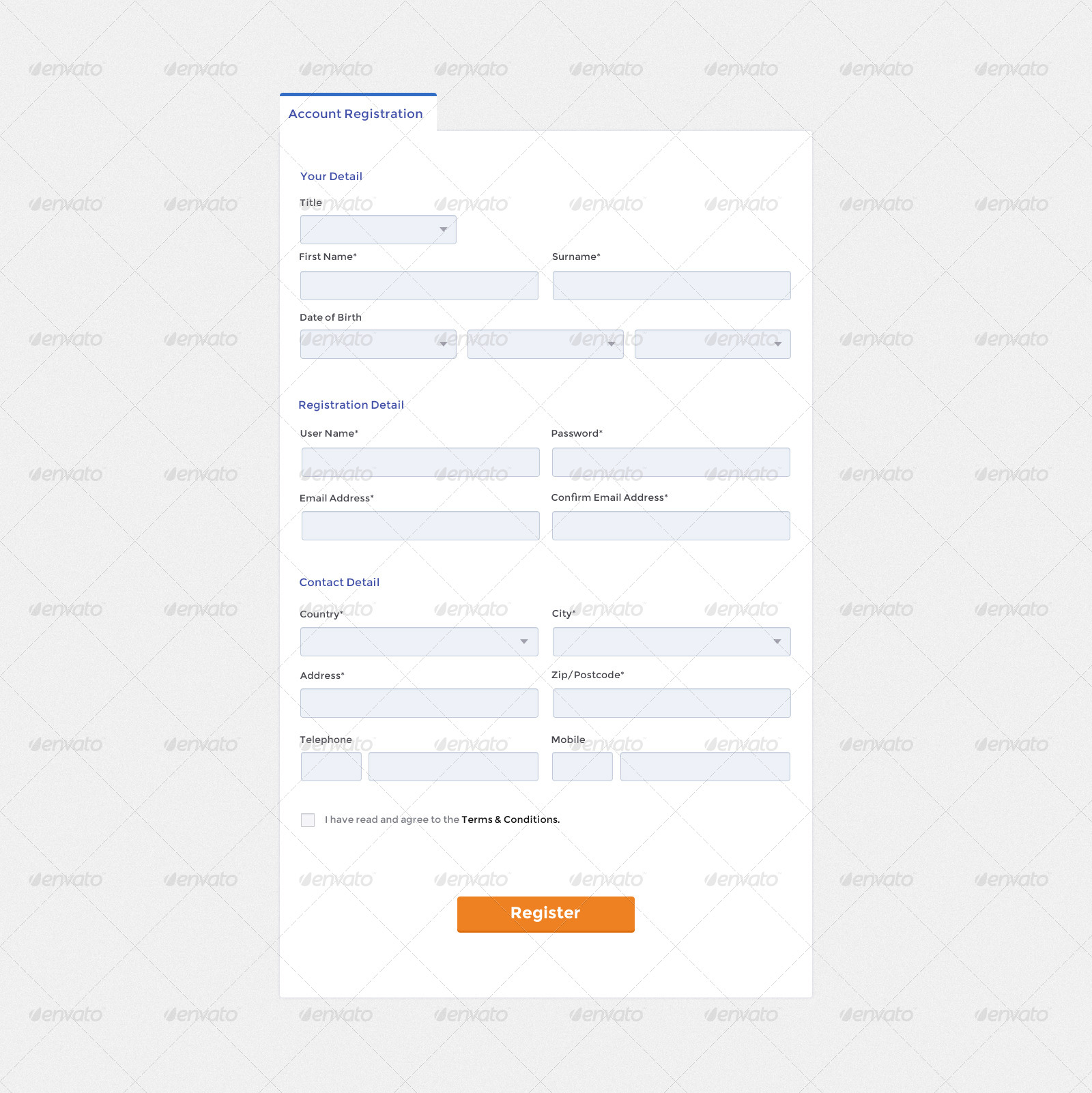 Clean & Simple Travel Booking Form, Web Elements | GraphicRiver
