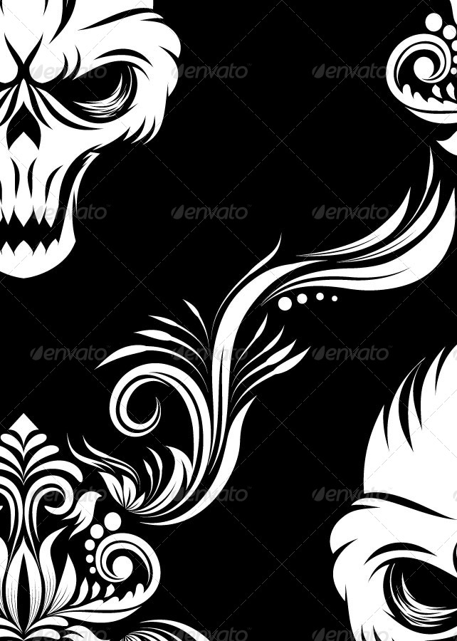 Skull Decorative Pattern, Vectors | GraphicRiver