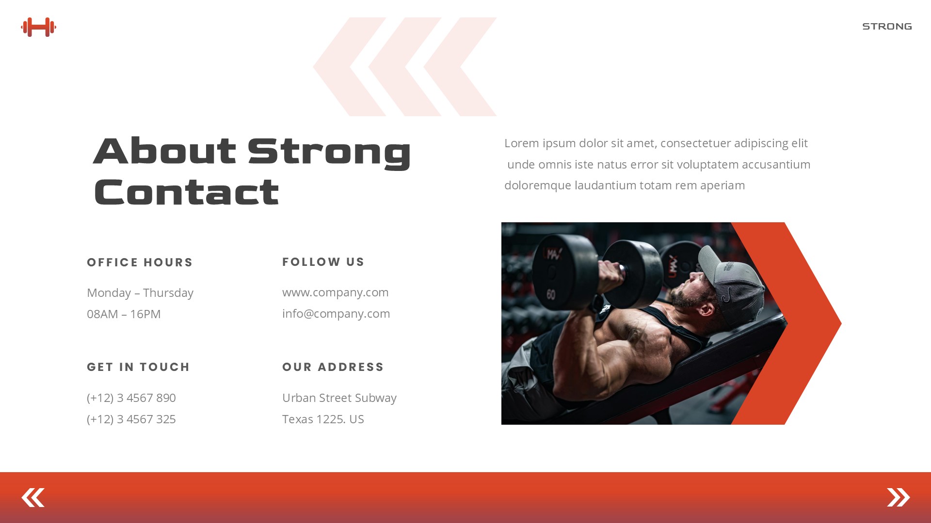 Strong - Gym & Fitness PowerPoint template, Presentation Templates