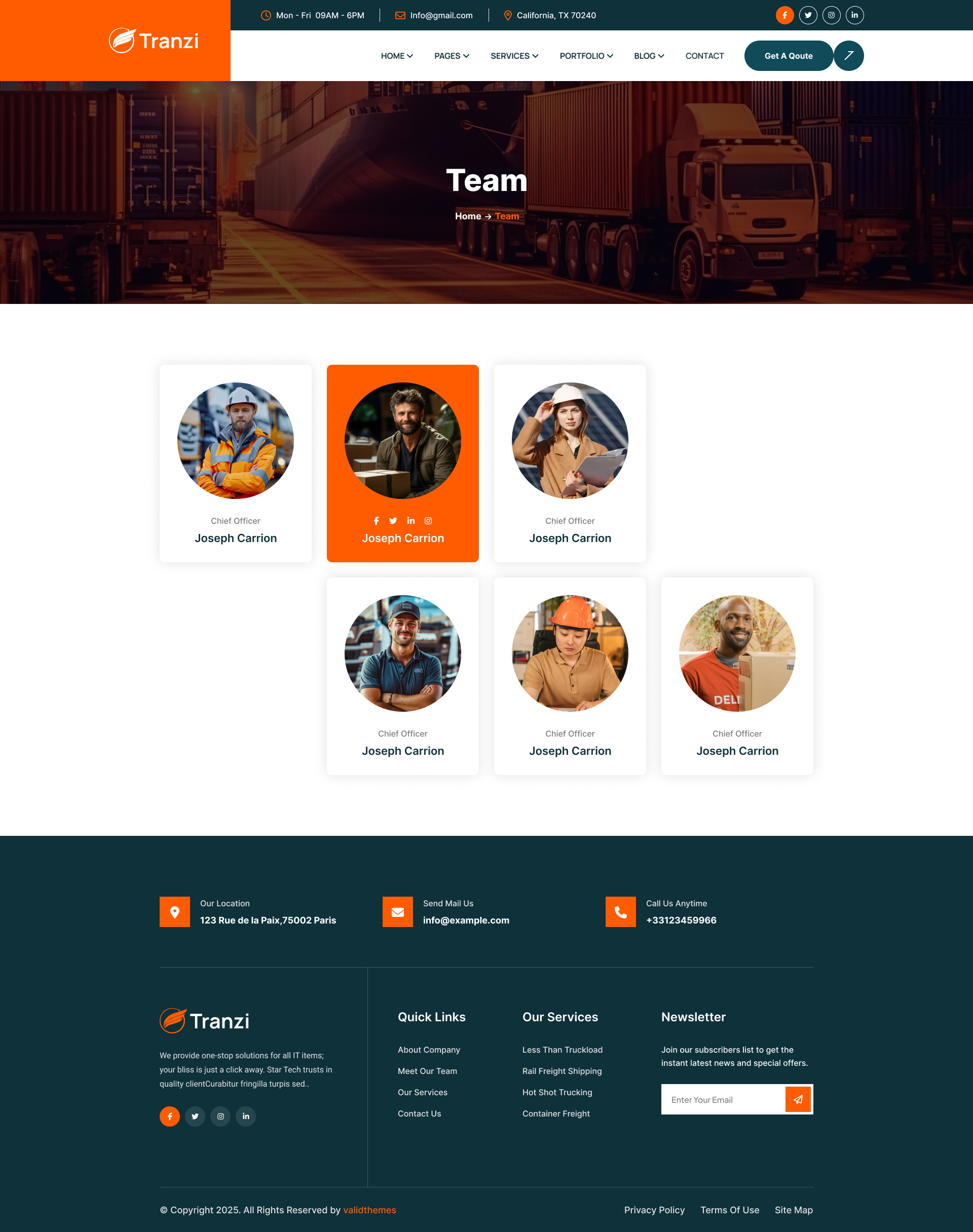 Tranzi - Transportation & Logistics Figma Template by validthemes ...