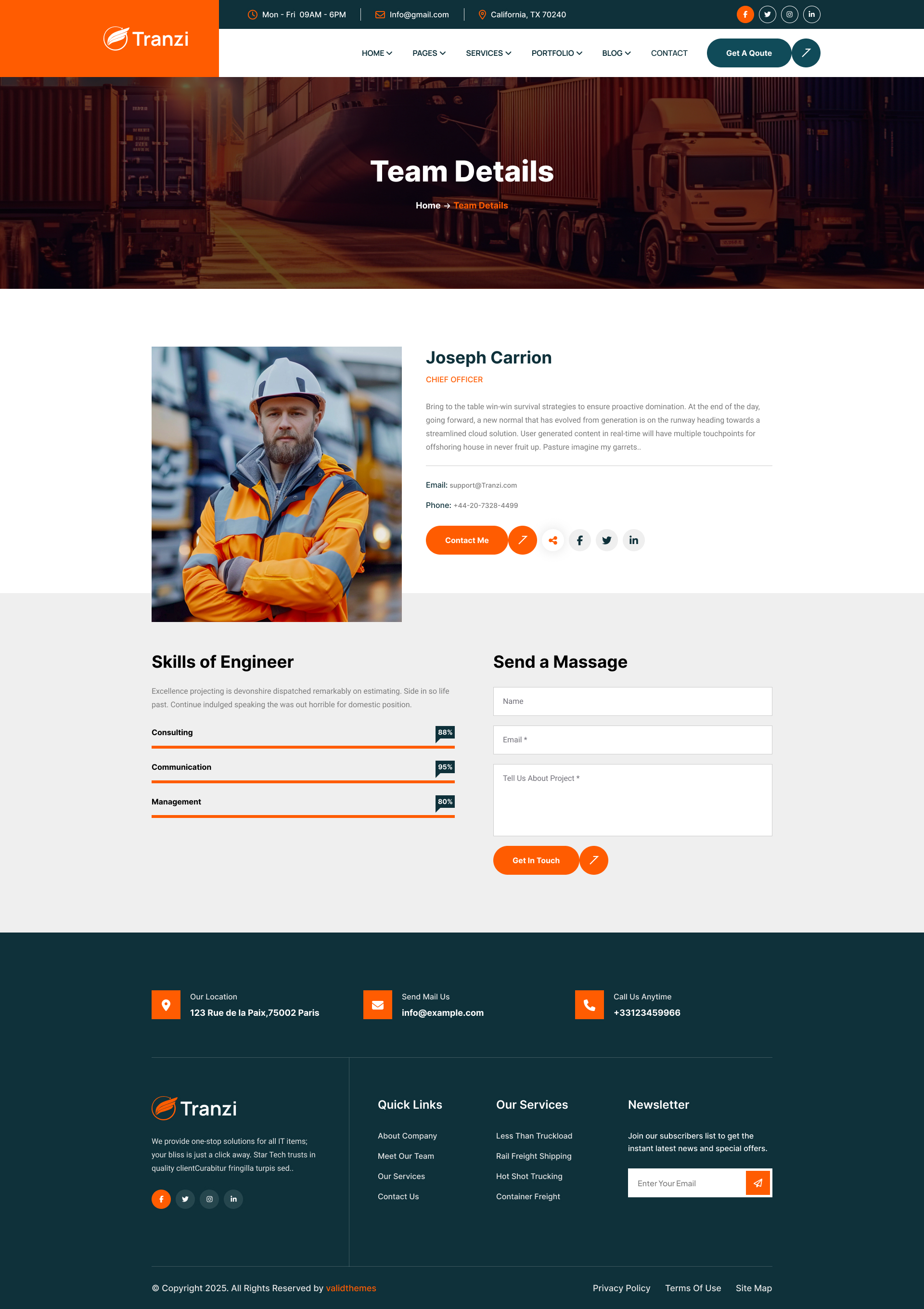 Tranzi - Transportation & Logistics Figma Template by validthemes ...