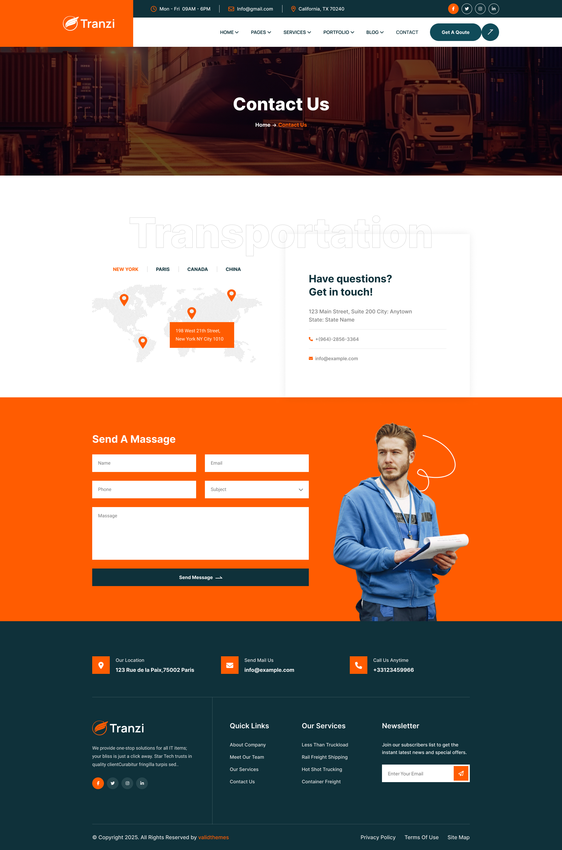 Tranzi - Transportation & Logistics Figma Template by validthemes ...