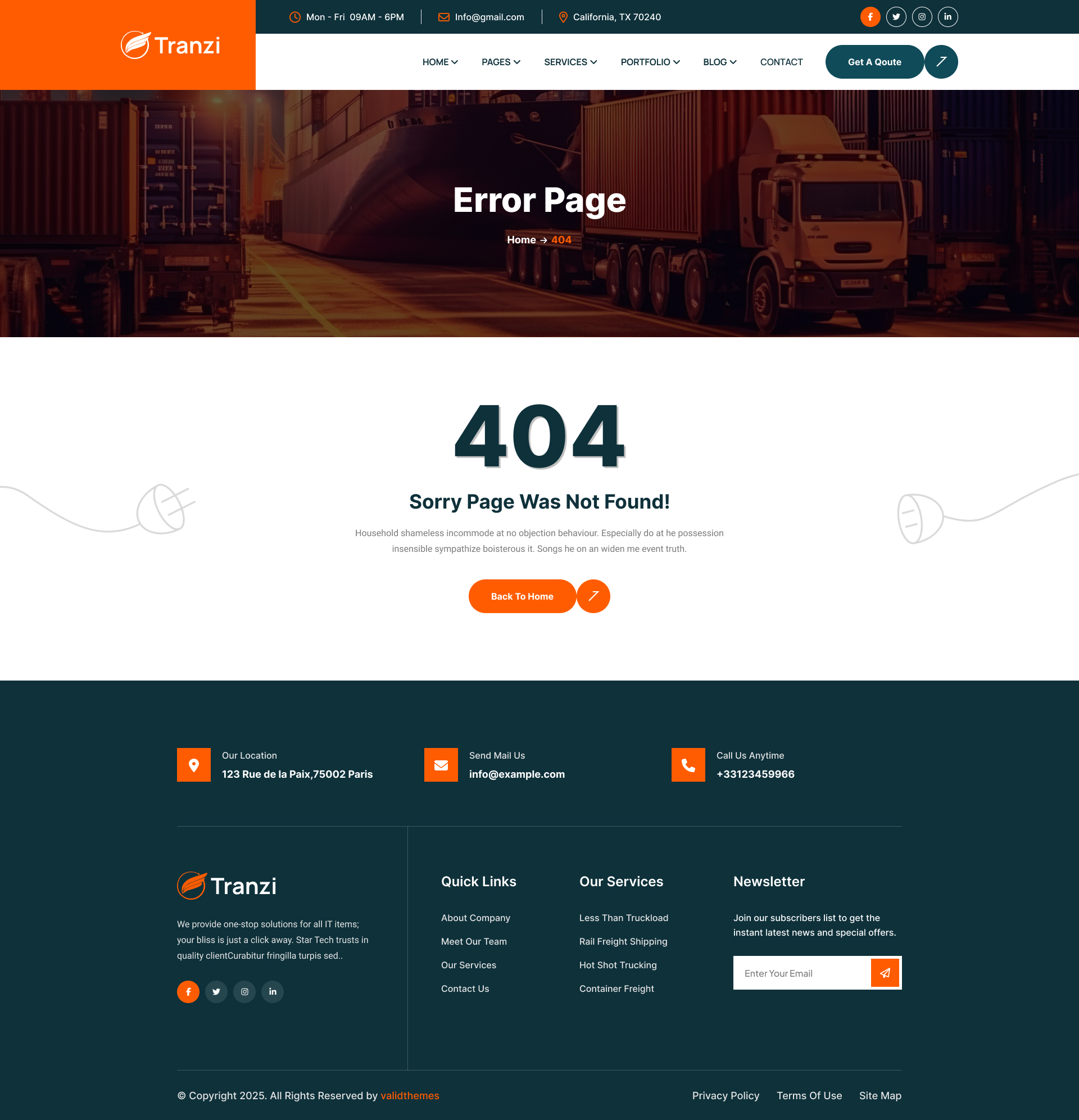 Tranzi - Transportation & Logistics Figma Template by validthemes ...