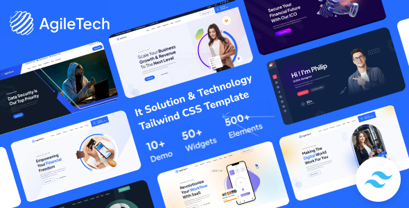 AgileTech - Tailwind CSS Multipurpose IT Solutions & Technology Template by wowtheme7