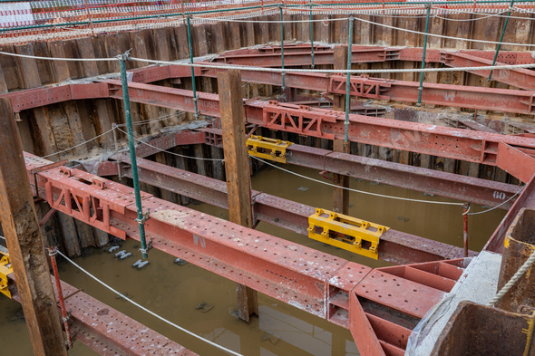 Structural system to prevent soil collapse by sheet pile and soil ...