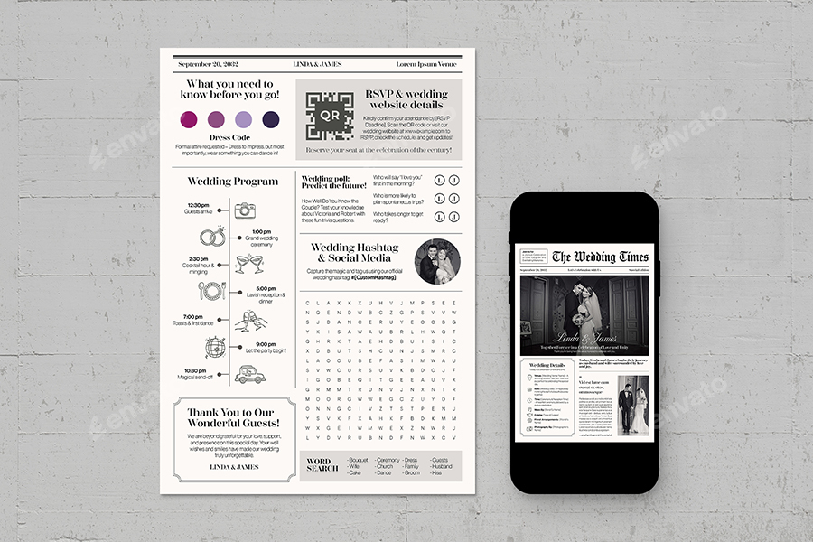 Wedding Newspaper Flyer Template, Print Templates | GraphicRiver