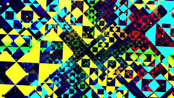 Motion Graphic Abstract Colorful Looped Bg Modern Art Fly in Art Space ...