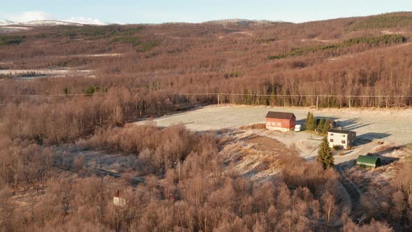 Drone Over Forest And Remote Building, Stock Footage | VideoHive