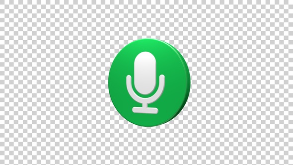 Microphone Icon Rotating, Motion Graphics | VideoHive
