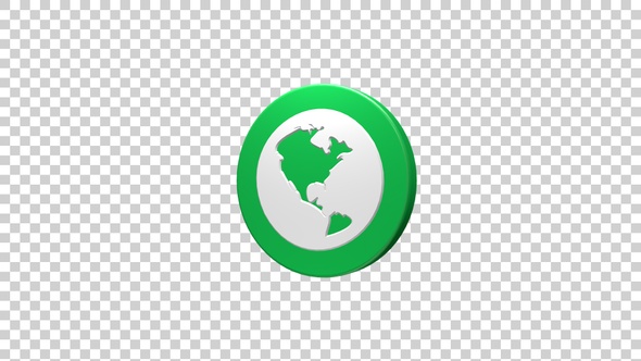 Earth Globe Icon Rotating, Motion Graphics | VideoHive